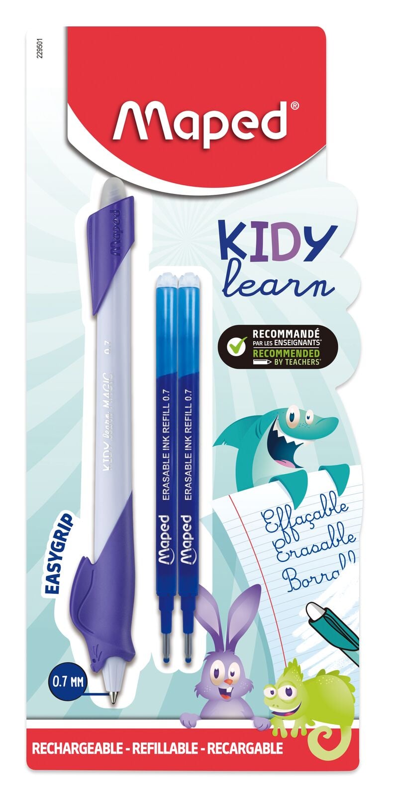 Stylo d'apprentissage effaçable Maped - Kidy Learn Magic - bleu - avec ...