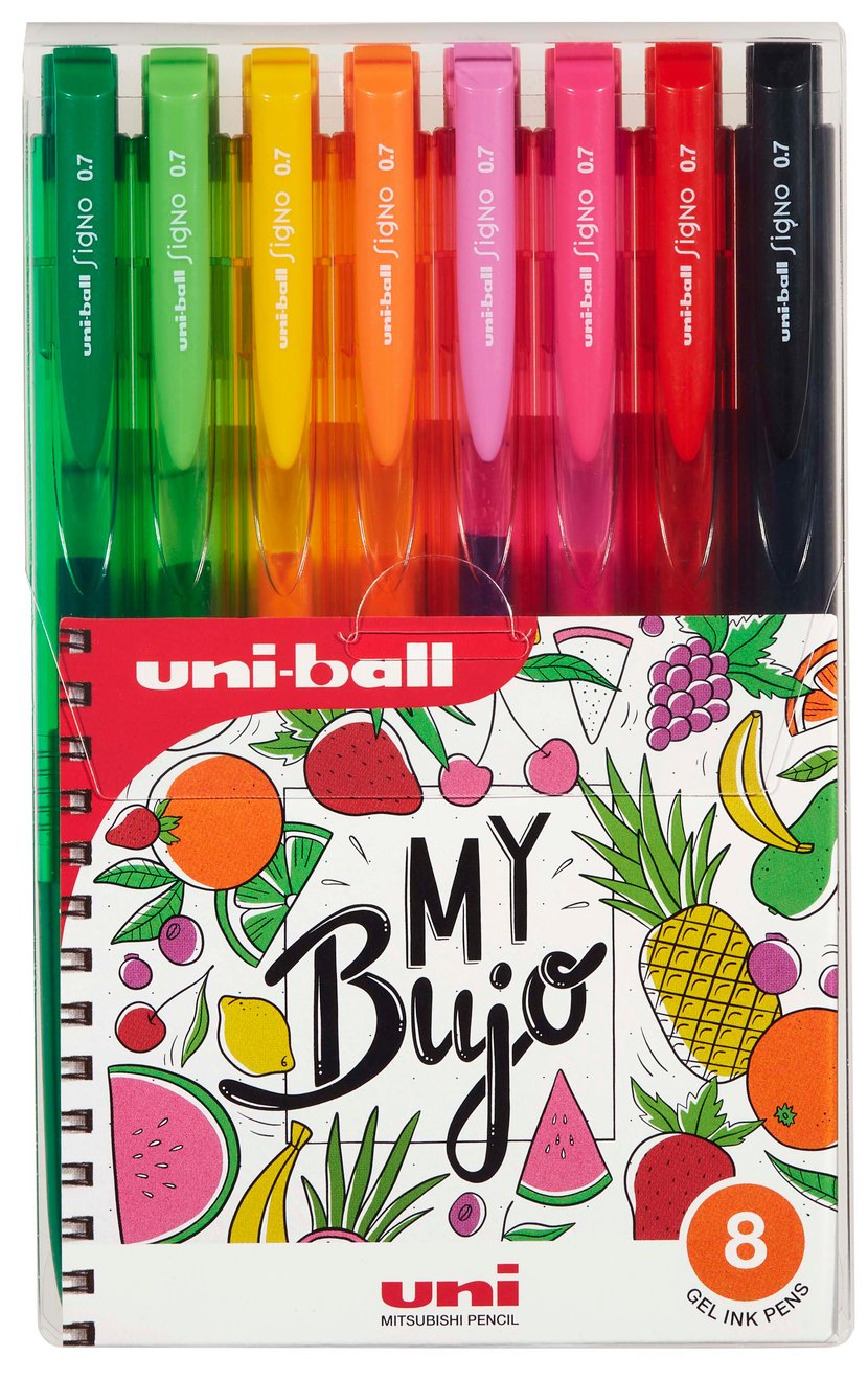 Set de 8 rollers - Uni-ball Signo Colors "Fruits" - Pointe moyenne 0,7 ...