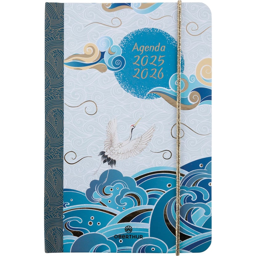 Agenda semainier 2025/2026 Oberthur - Vagues - 10 x 15 cm - Sakura - Agendas - Calendriers | Cultura