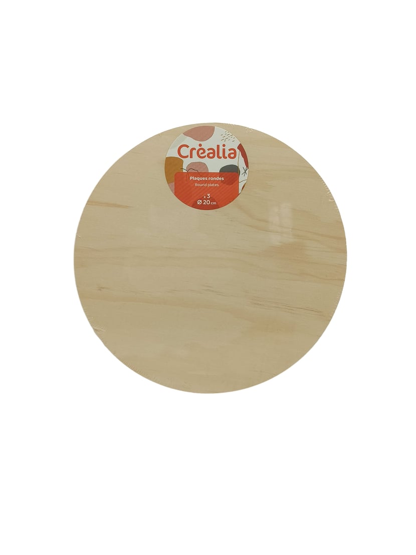Plaques rondes bois x 3 - Ø 20 cm - Créalia - Supports Bois - Supports ...