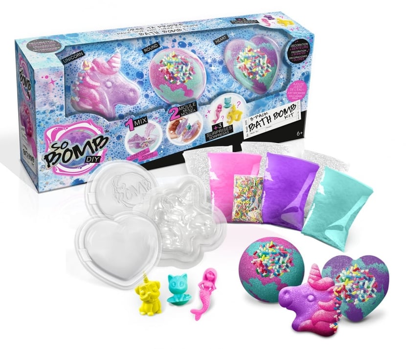 Bath Bomb - 3 pack : Licorne-Cœur-Diamant - Coffrets Créatifs pour ...