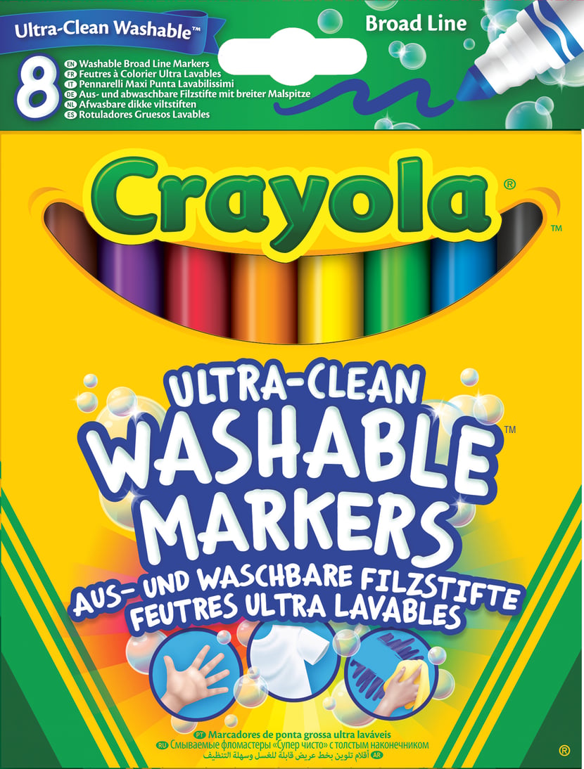 8 Feutres à colorier ultra lavables - Crayola | Cultura