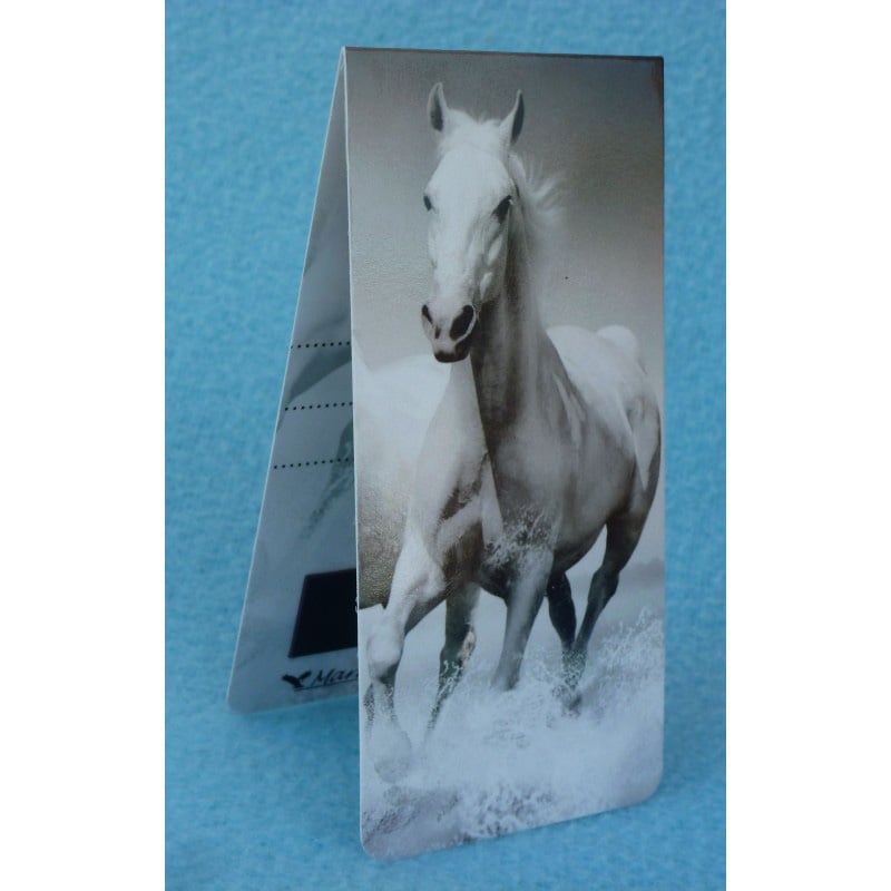 Marque-page magnétique chevaux blancs | Cultura