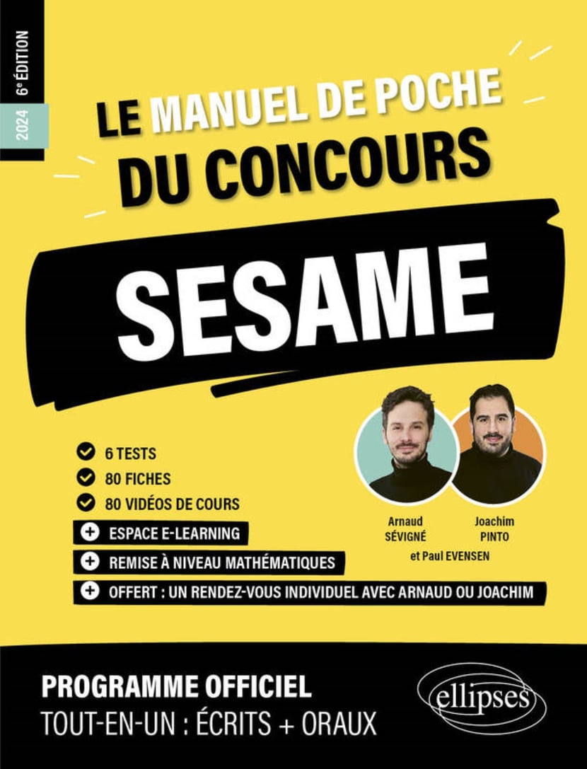 Le manuel de poche du concours SESAME (programme officiel : écrits ...