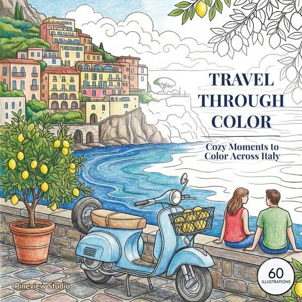 Travel Through Color : Cozy Moments to Color Across Italy- Livre ...