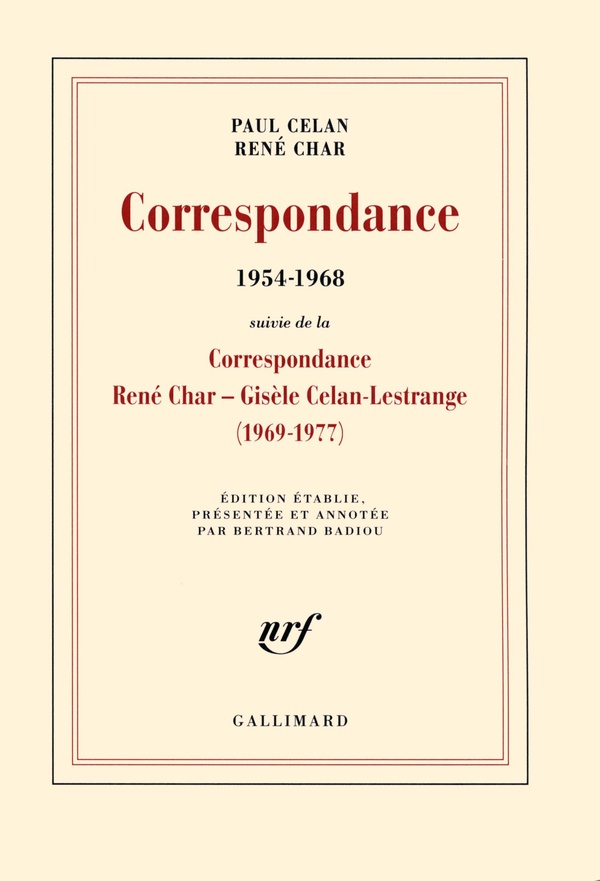 Correspondance (1954-1968) - correspondance René Char - Gisèle Celan ...