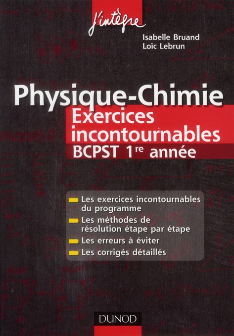 Physique-chimie - bcpst 1ère année - exercices incontournables : Loïc ...