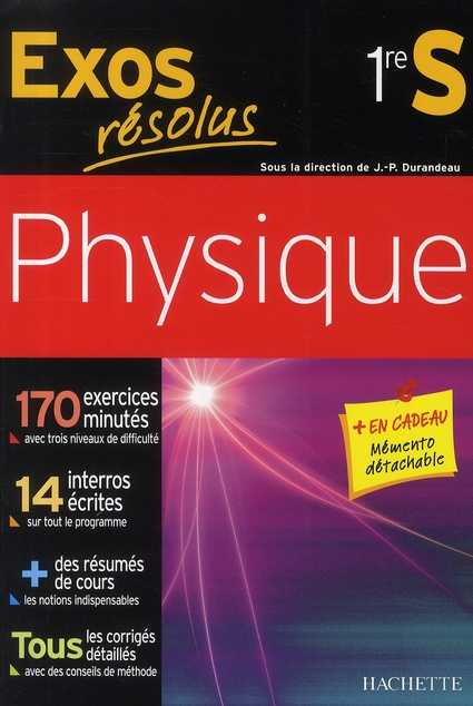 Exos résolus - physique - 1ère s - Livre scolaire lycée | Cultura
