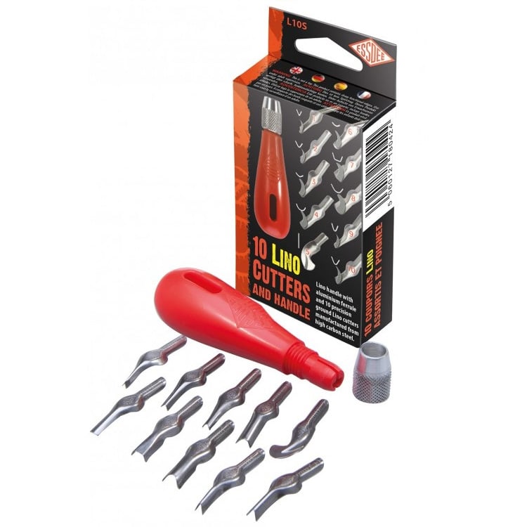 Lot de 10 gouges et 1 manche pour linogravure - Essdee | Cultura