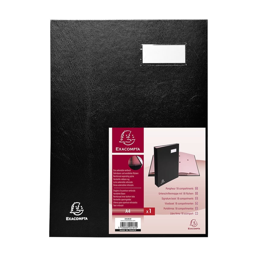 Parapheur A4 - 18 compartiments - Carton - Exacompta - Noir - Trieurs ...