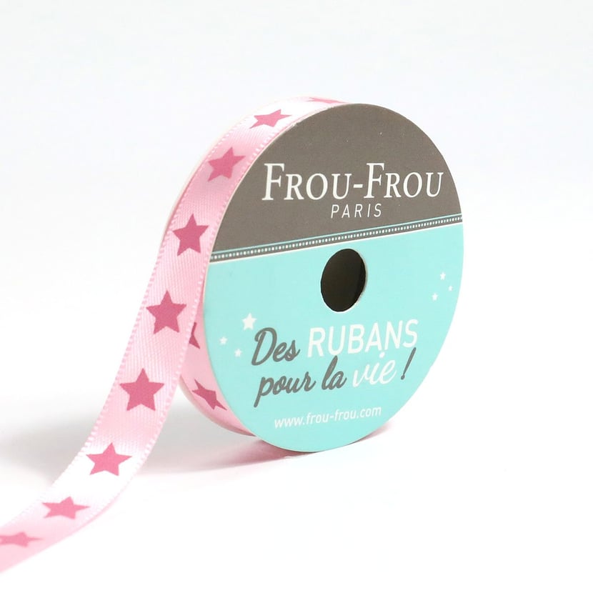 Bobinette Frou-Frou - 5 mx 9 mm - Satin étoile - Petale de rose ...